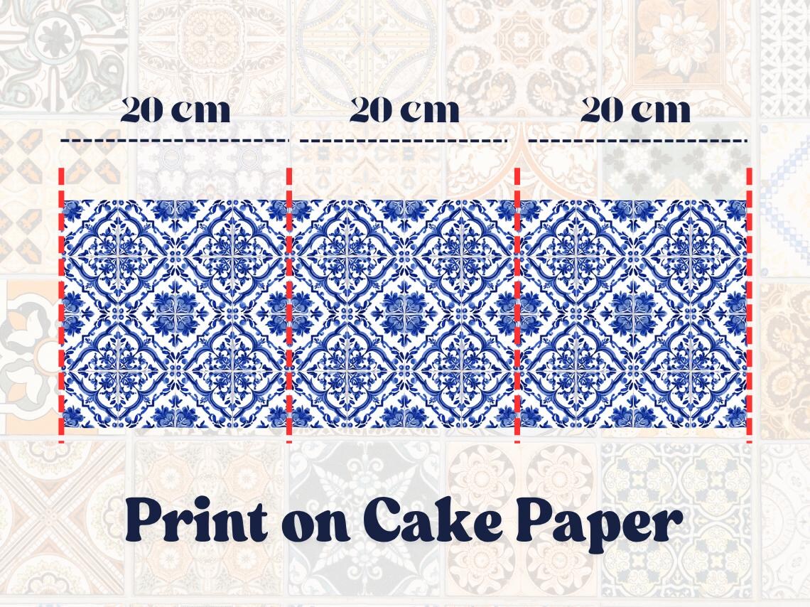 Mediterranean Wedding Cake Printable Design I Mediterranean Tiles I ...