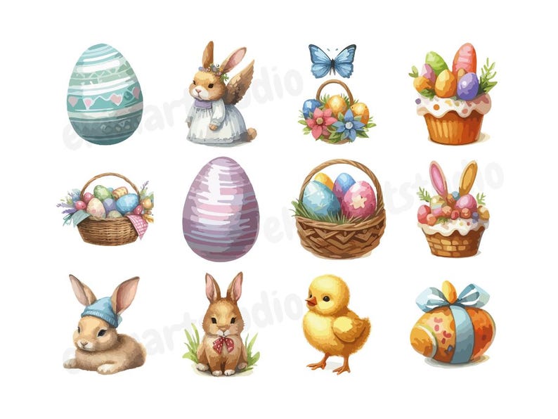 Easter Egg Watercolor Clipart | Cute Egg Images | Easter Graphics | PNG ...