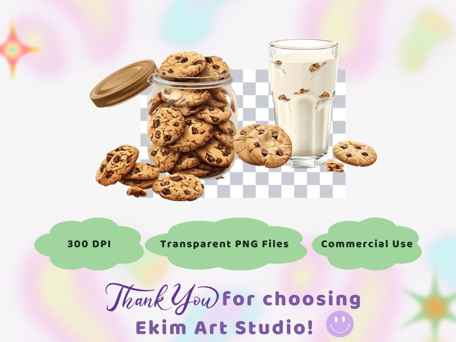 Cookies Watercolor Clipart | Food PNG | Sticker | PNG Bundle | Digital ...