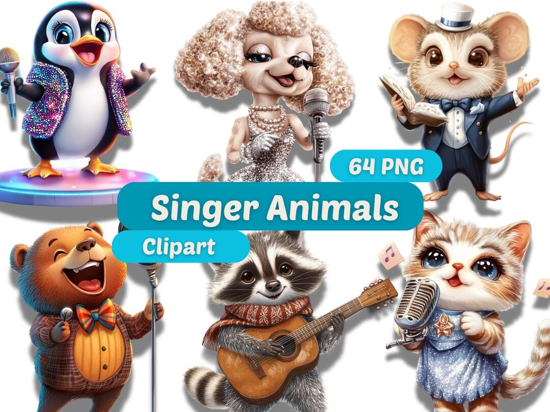 Singer Animals Clipart | Animals Clipart | Animals PNG | Singer Animals ...