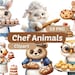 Chef Animals Clipart | Cute Animals PNG | PNG Bundle | Cute Chef ...