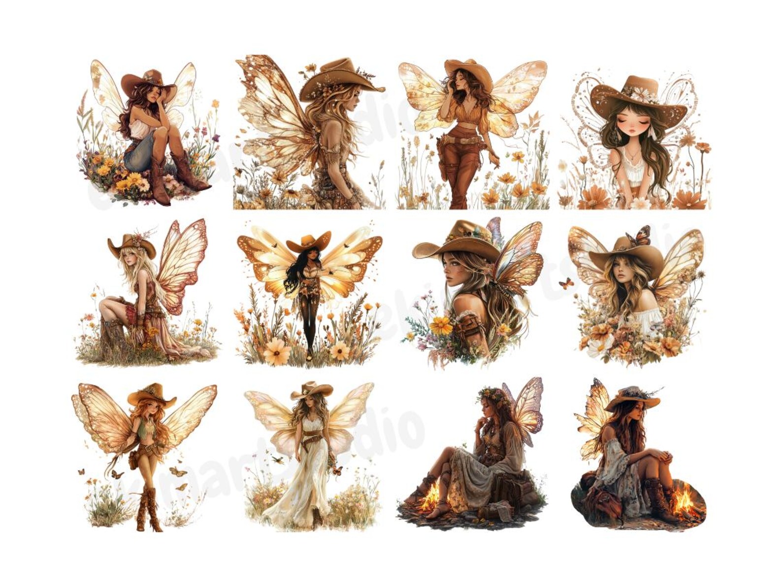 Western Fairy Watercolor Clipart | Western Girl PNG | PNG Bundle ...