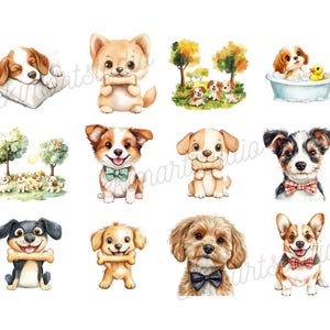 Dogs Clipart Bundle PNG Watercolor Clipart | Animal PNG | PNG Bundle ...