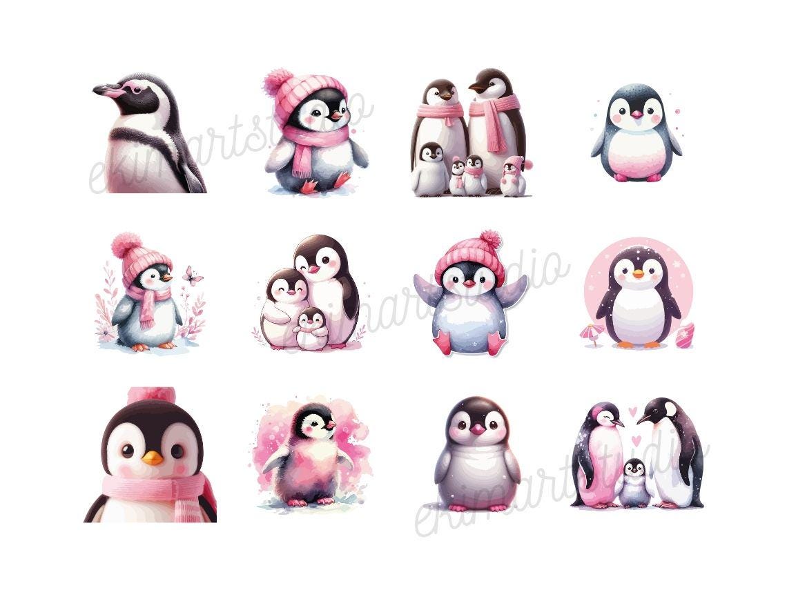 Penguin Clipart | Penguin | PNG Bundle | Digital Download | Watercolor ...