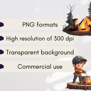 Camping Boys Watercolor Clipart | Kids PNG | PNG Bundle | Digital ...