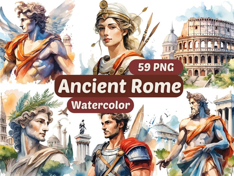 Ancient Rome Watercolor Clipart | Roman Empire | Mythology Png | PNG ...