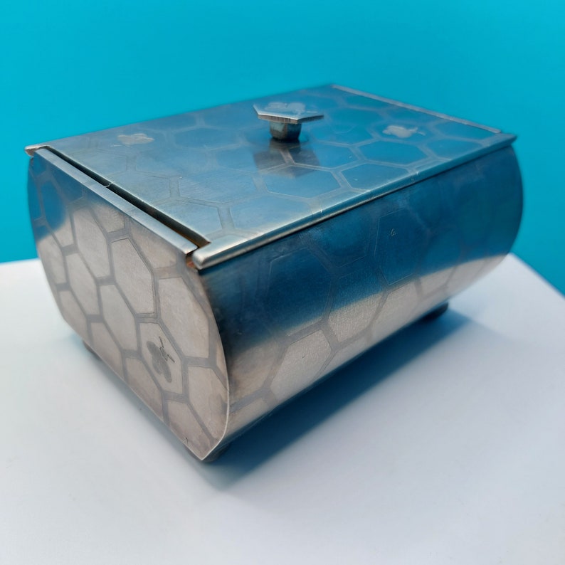 Honeycomb Bees - Round Nickel Plated Steel Keepsake Box 4.5" X 3" - Etsy