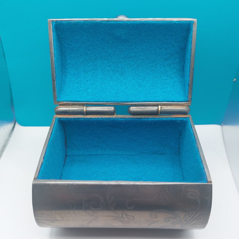 Floral - Round Nickel Plated Steel Keepsake Box 4.5"x 3" - Etsy