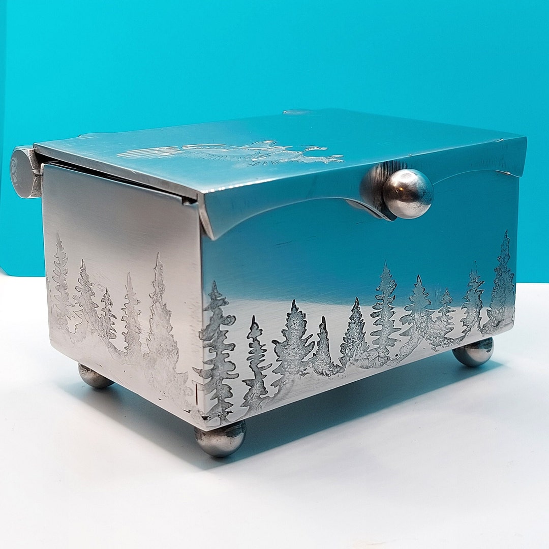 Metal Keepsake Box - Etched Jewelry Box, Heavy Duty Metal, Eagle ...