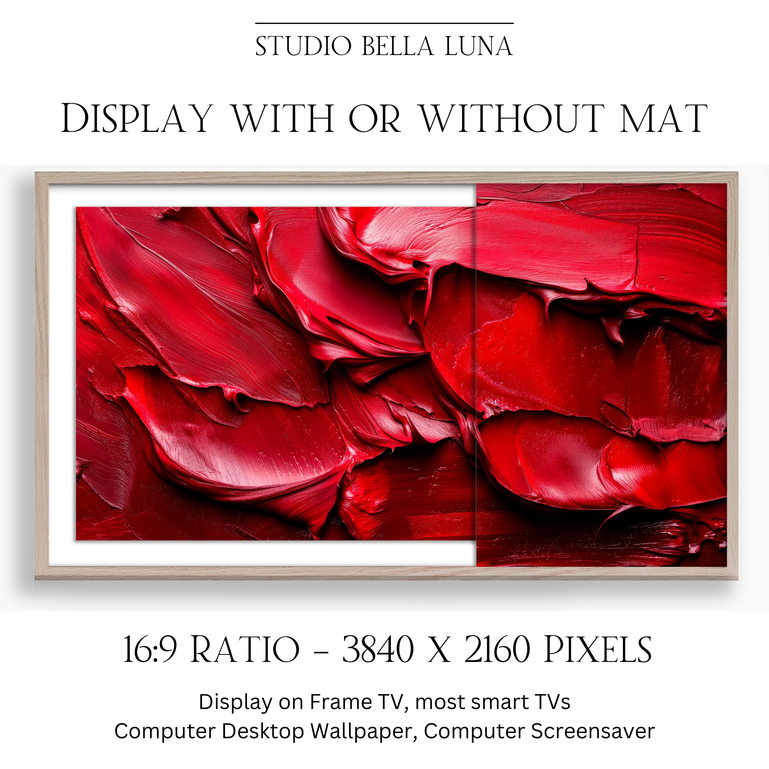 Samsung Frame TV Red Color Gallery, Frame TV Digital Art Download ...
