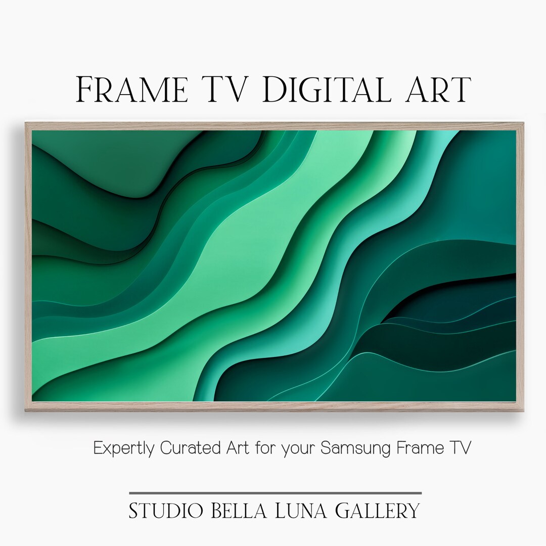 Samsung Frame TV Green Color, Frame TV Digital Art Download, Green ...