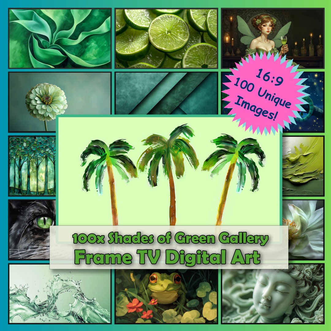 Frame TV Digital Art, Frame TV Art, Art for Frame Tv, Frame TV Green ...