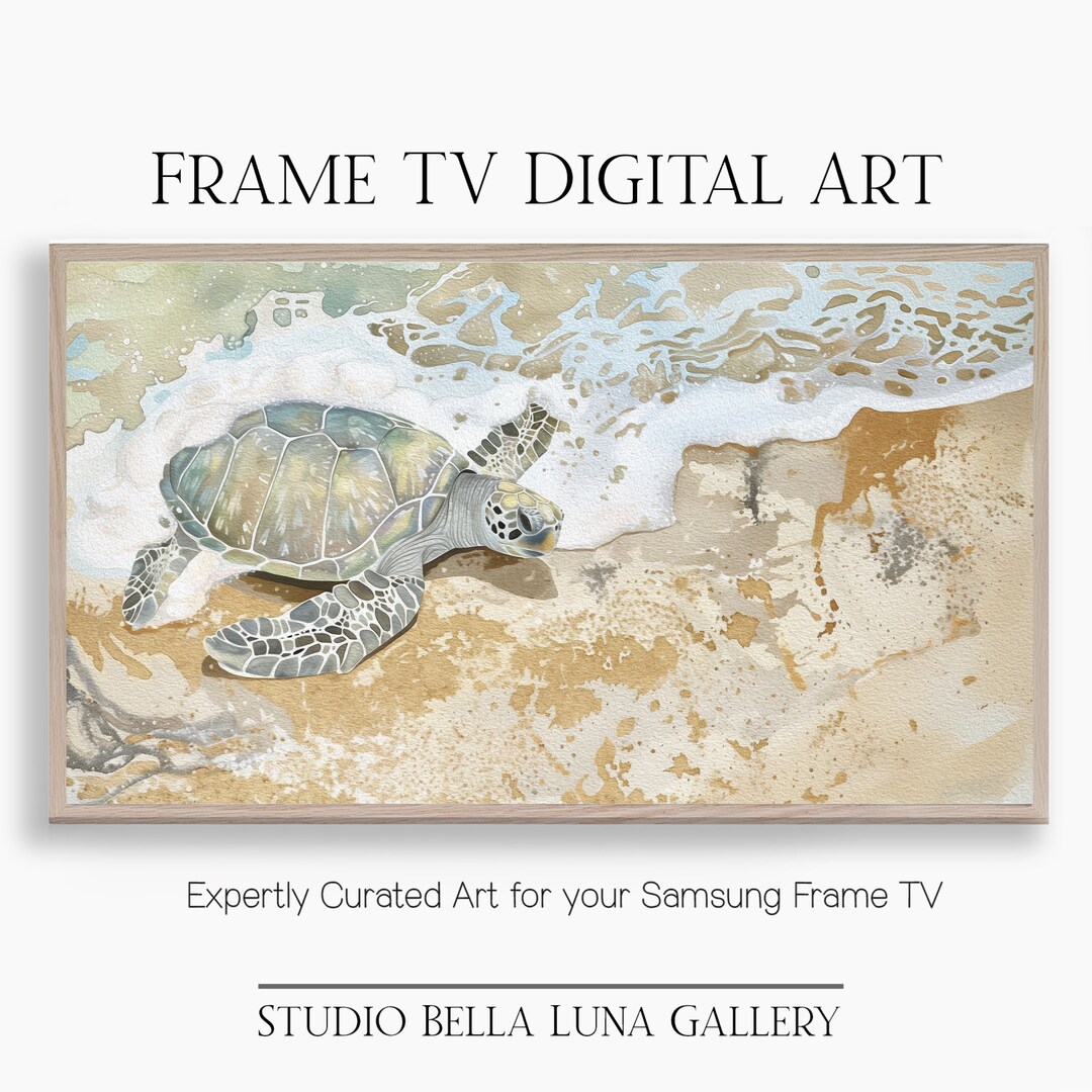 Samsung Frame TV Sea Turtle, Frame TV Digital Art Download, Beach ...