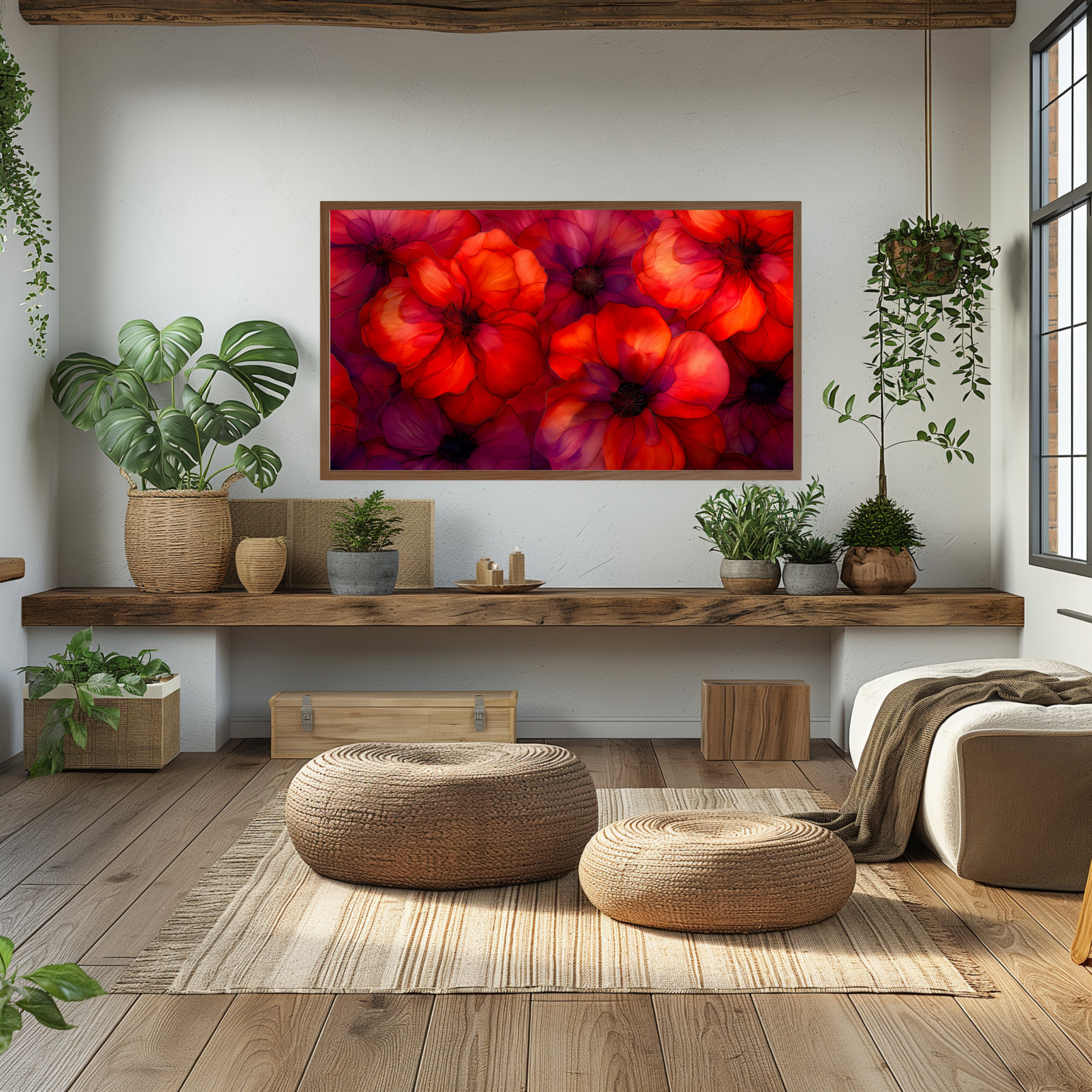 Samsung Frame TV Red Color Gallery Digital Art Download - Etsy