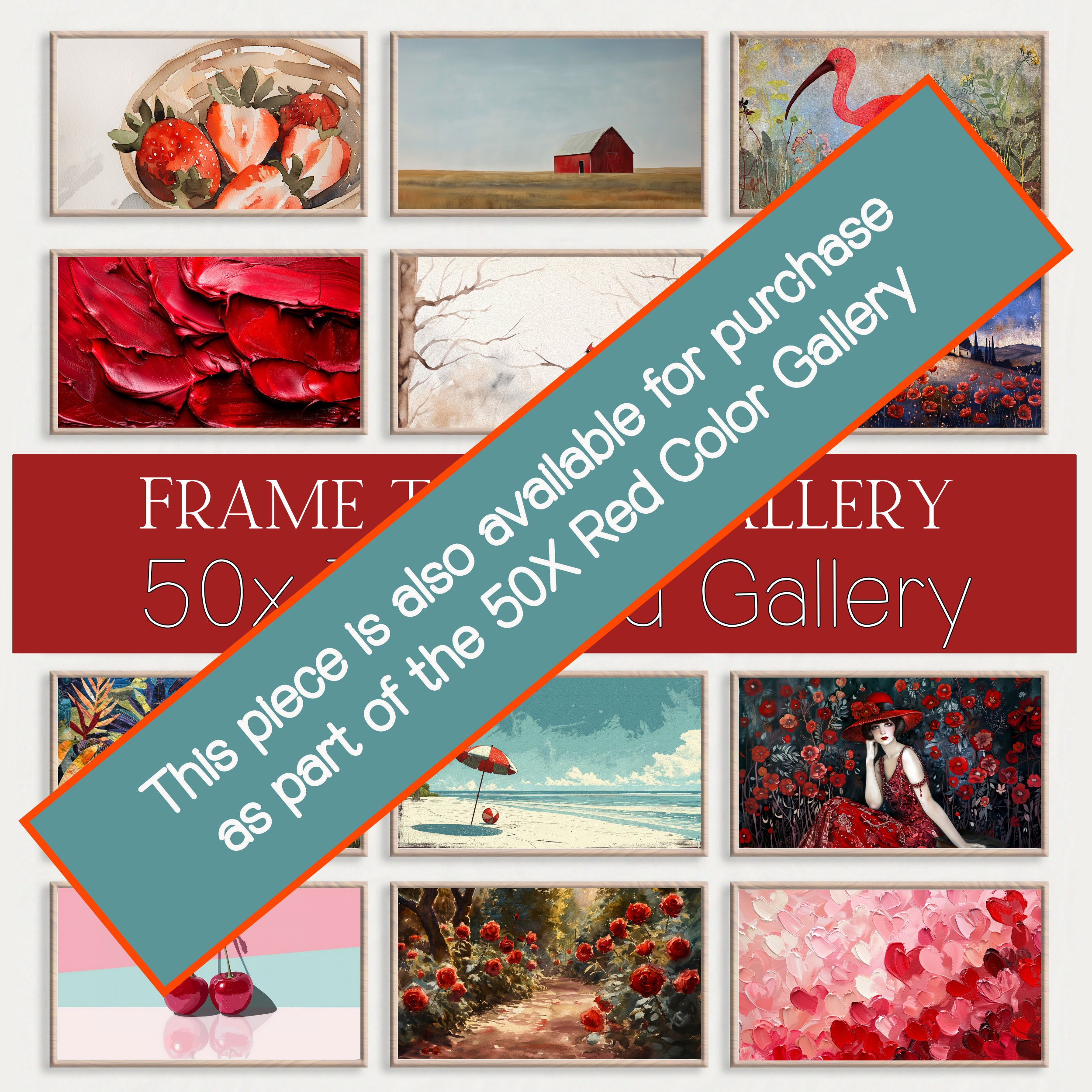 Samsung Frame TV Red Color Gallery Digital Art Download - Etsy