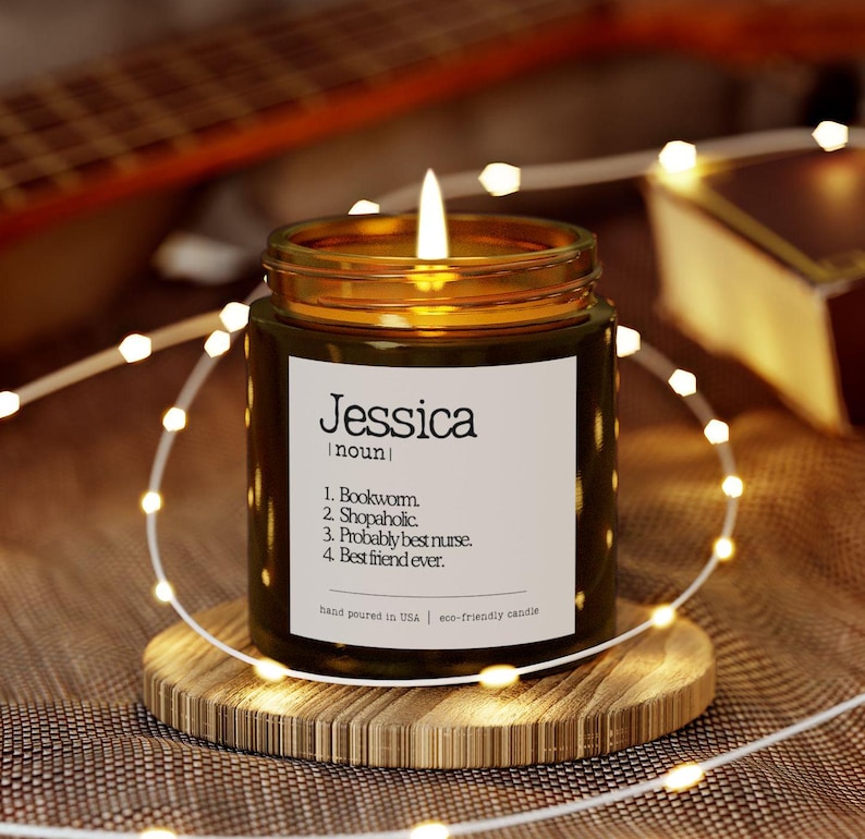 Custom Name Candle, Name Definition Candles, Name Meaning Gift ...