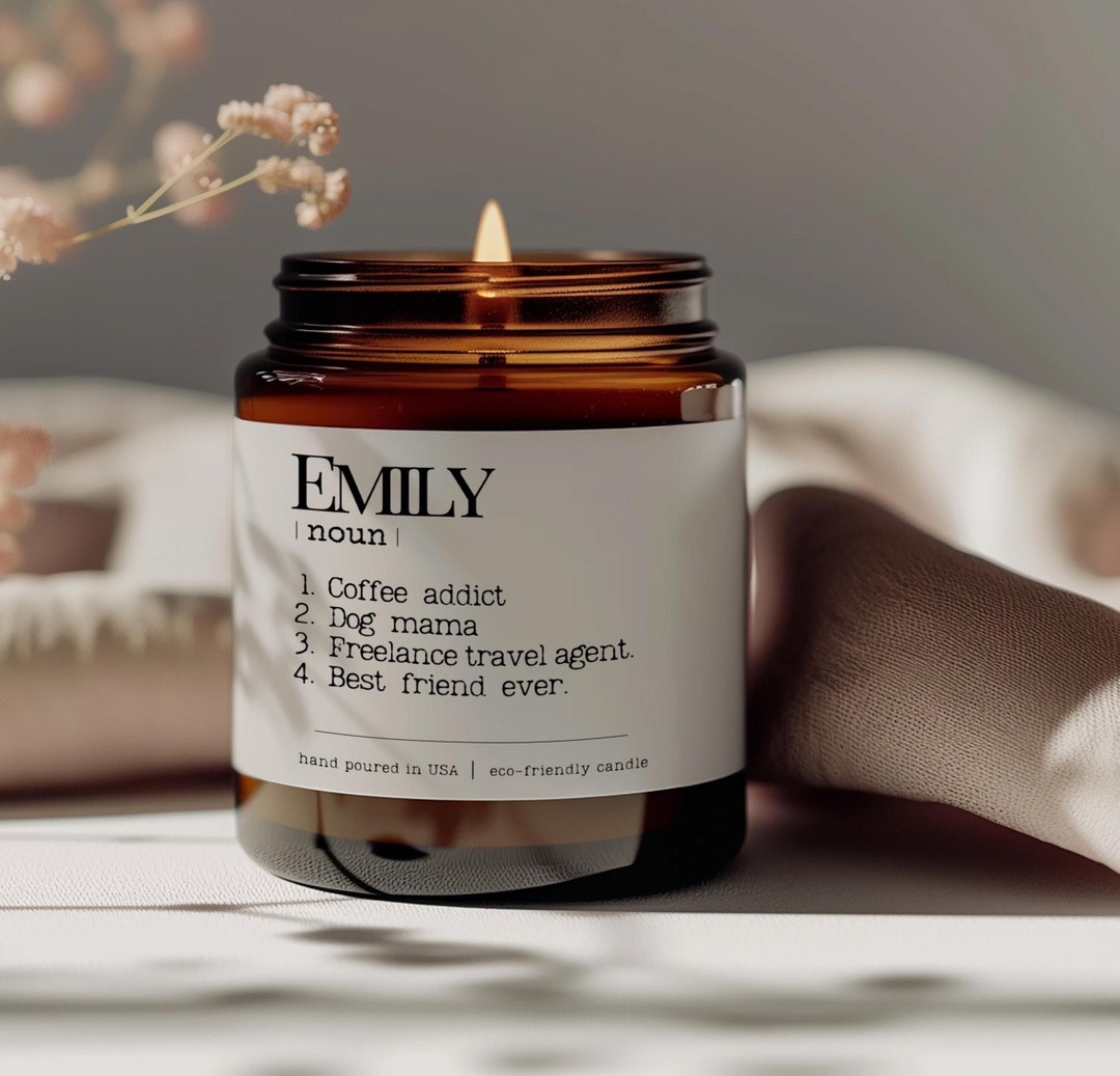 Custom Name Candle, Name Definition Candles, Name Meaning Gift ...