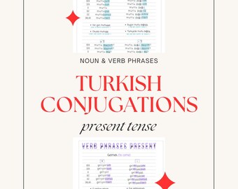 Practice Turkish Verbs - Present Tense With You/sen Printable (PDF ...