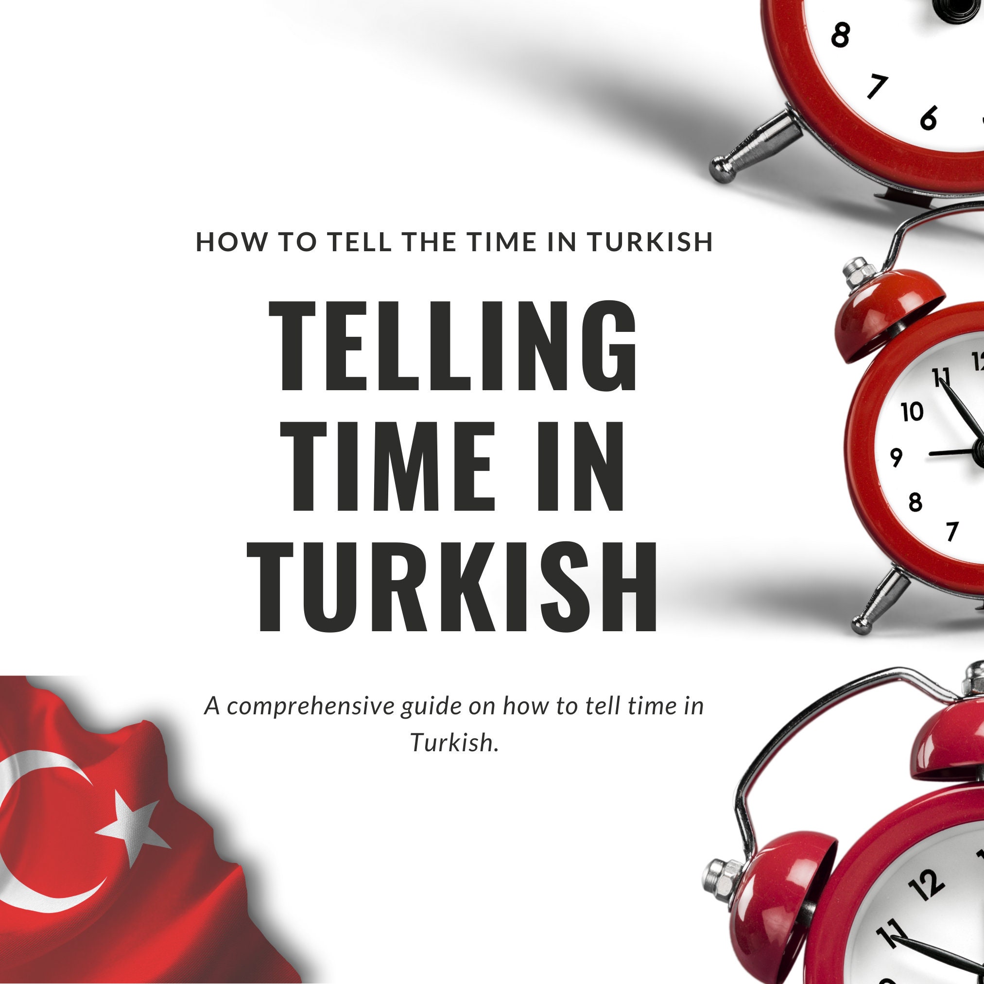 Telling Time in Turkish Guide - Etsy