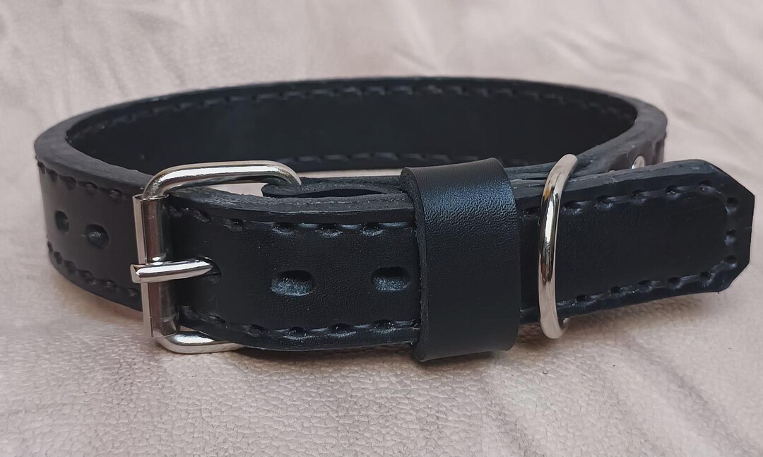 Indestructible Leather Dog Collar Double Collar Super Resistant Collar ...