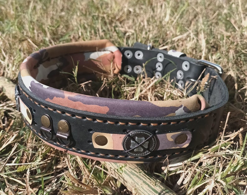 Leather Collar Large Dog Collar Reinforced Collar Padded Collar Hand ...
