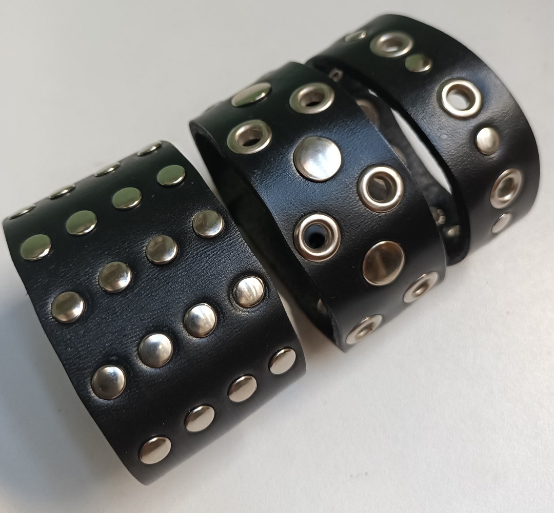 3 Handmade Unisex Leather Wristbands Custom Made Women and Men Multiple ...