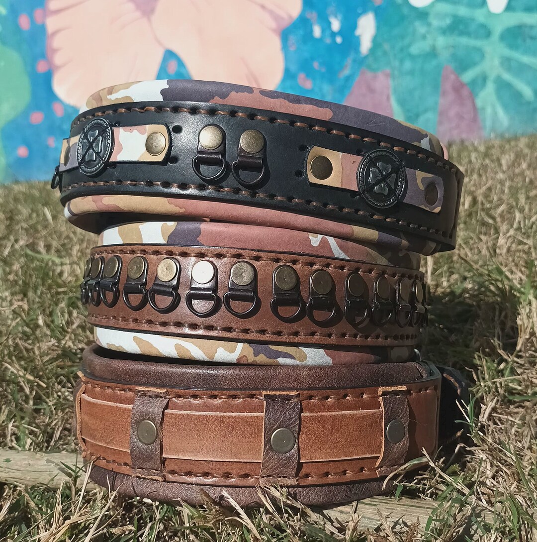 Leather Collar Large Dog Collar Reinforced Collar Padded Collar Hand ...