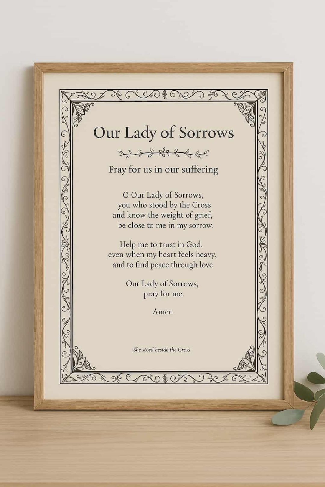 Our Lady of Sorrows Prayer Card Set | Catholic Reflection Journal, Wall ...