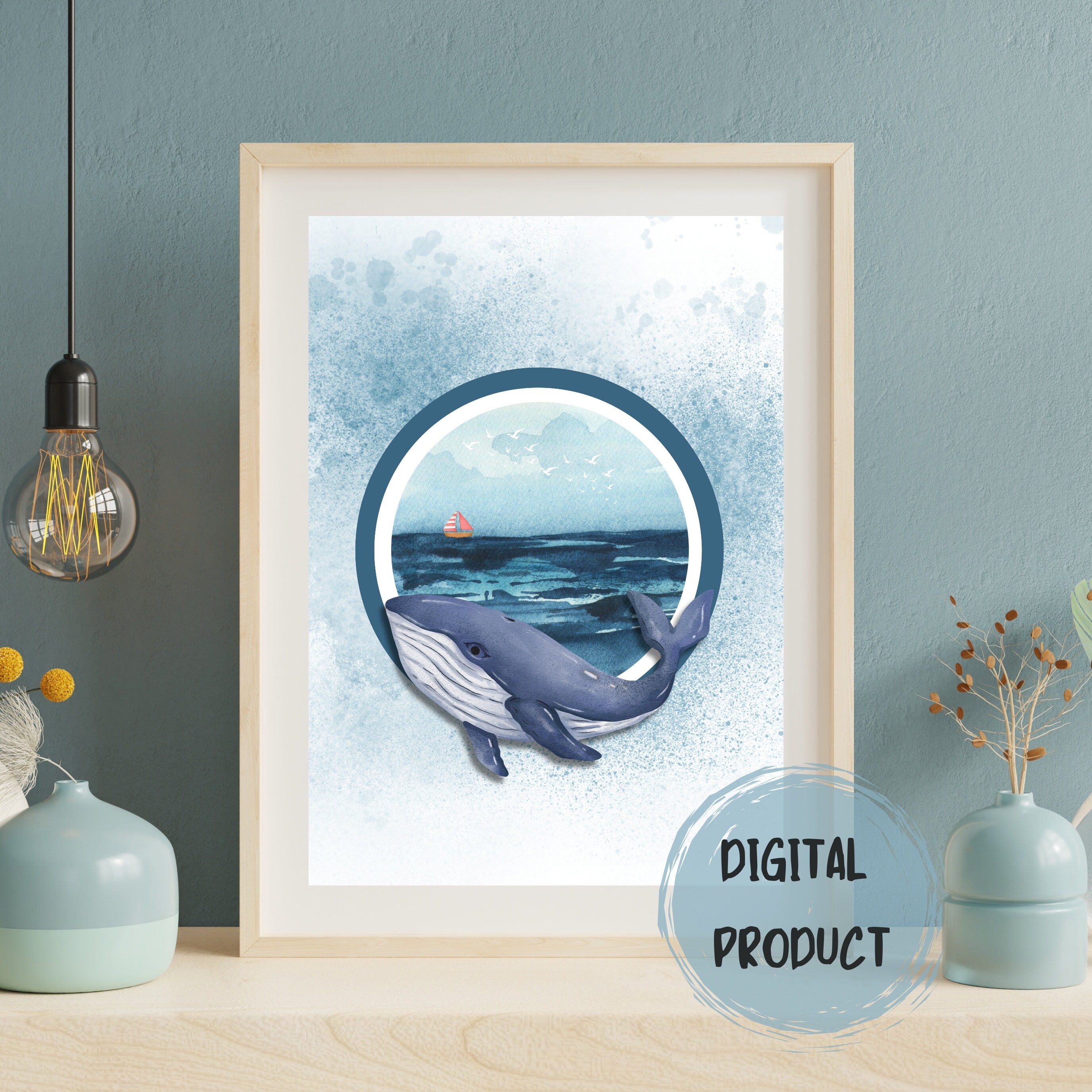 Sea Animals - Set of 3 Digital Posters. Marine Style. Ready to Print ...