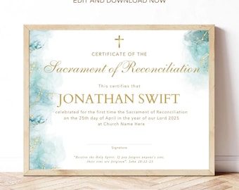 first confession certificate