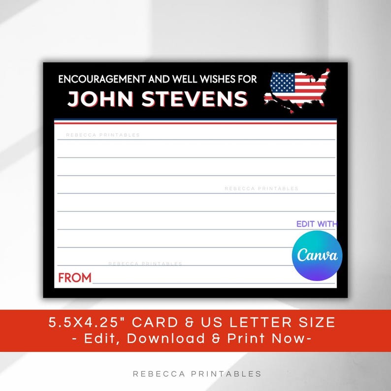 Well Wishes Card Military Encouragement and Patriotic Card Boot Camp ...