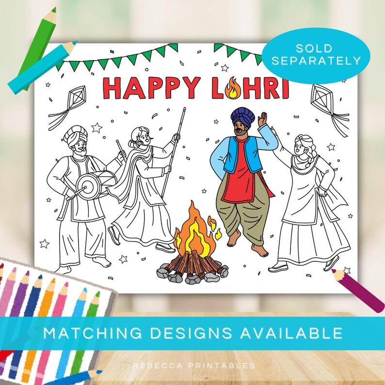 Lohri Coloring Pages Lohri Activity for Children Lohri Celebration Kids ...