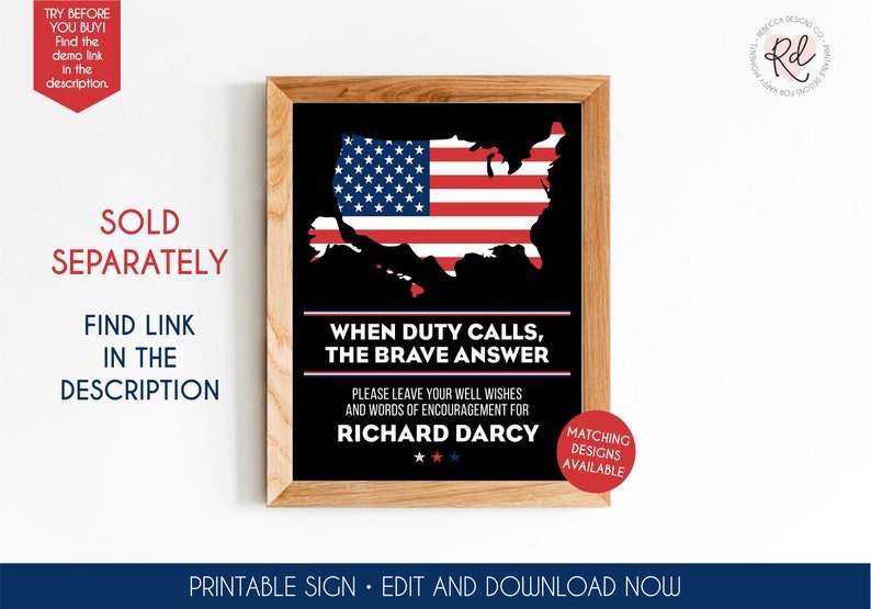 Wishes for Our Soldier Military Party Card Printable Deployment Party ...