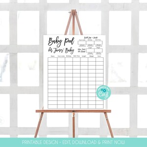 Baby Pool Game Baby Shower Printable Editable Baby Shower Activity Baby ...