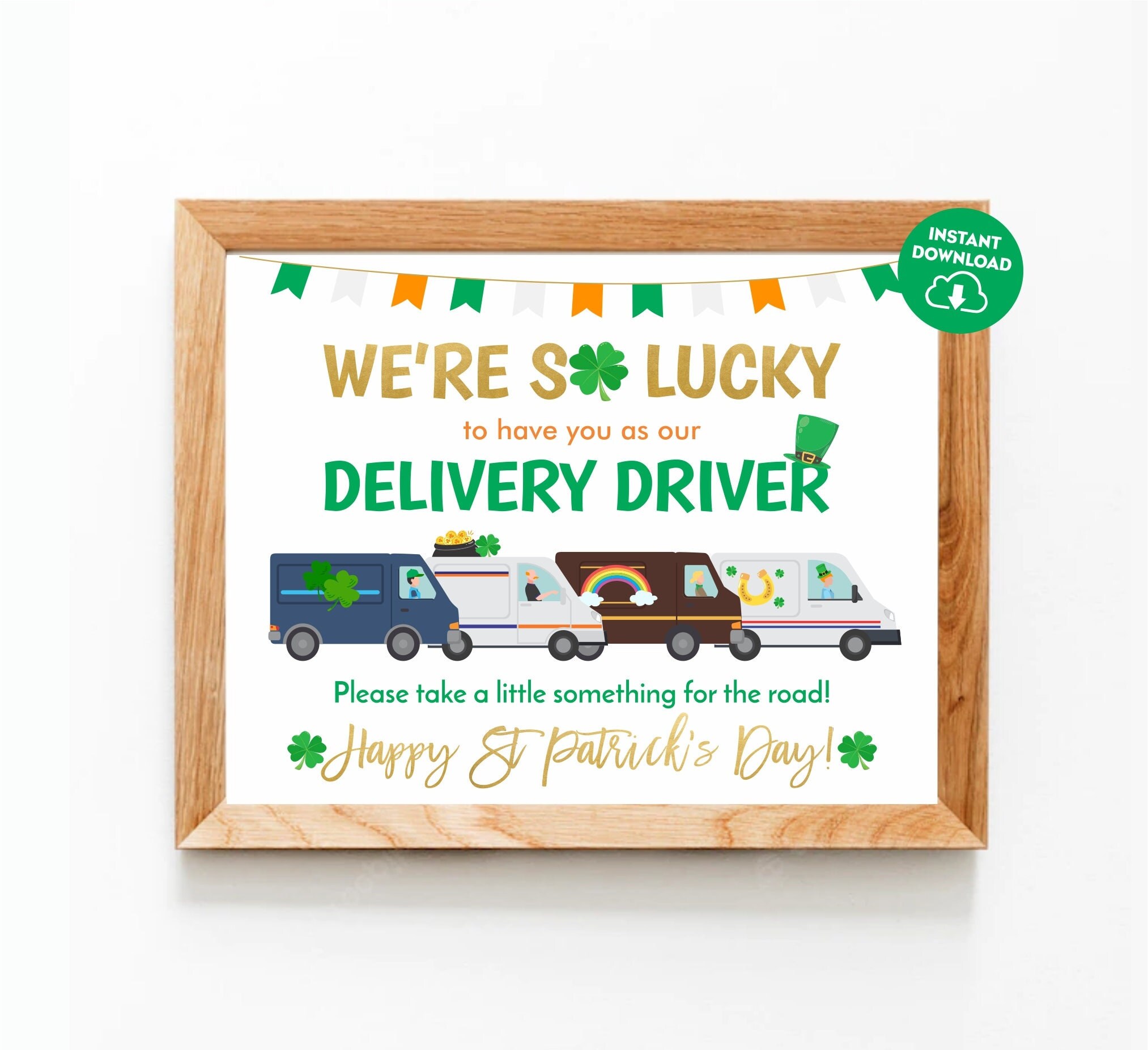 Delivery Driver Appreciation Printable St Patrick's Delivery Driver ...