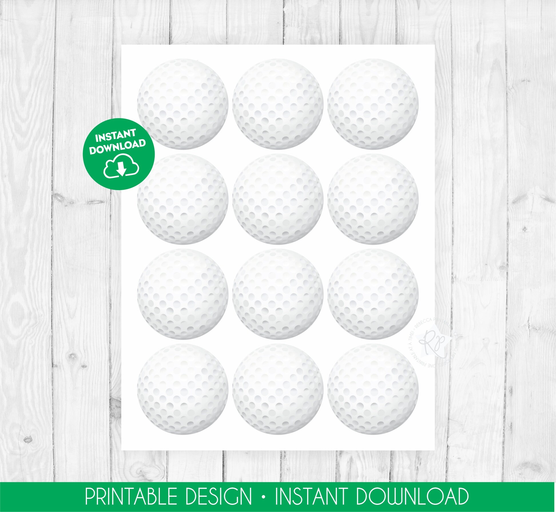 Golf Cupcake Toppers Printable Golf Stickers Golf Birthday Golf Ball ...