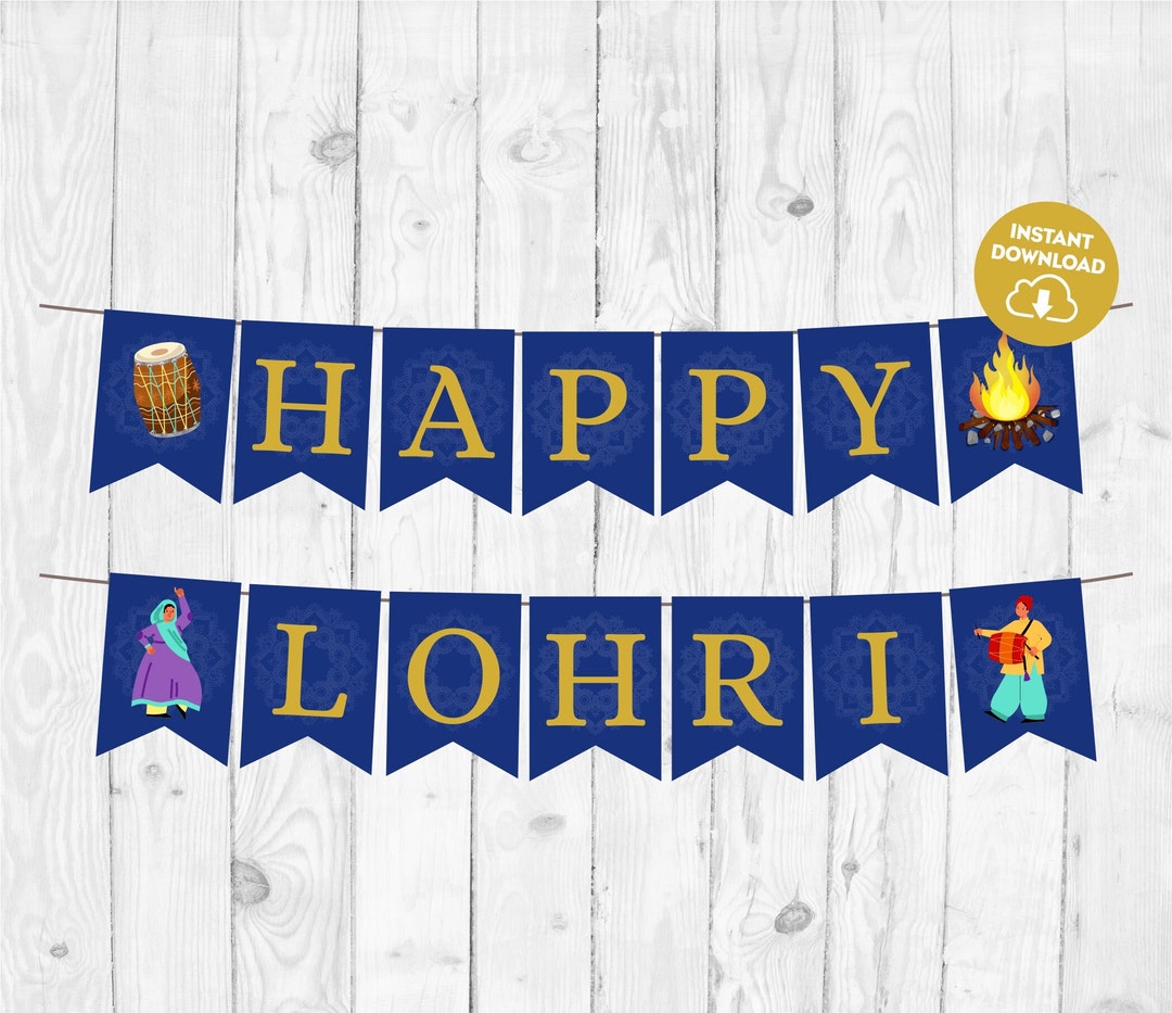 Lohri Bunting Lohri Banner Printable Indian Lohri Decoration Lohri ...