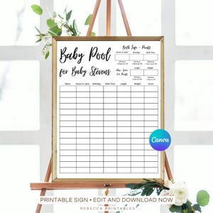 Baby Pool Game Baby Shower Printable Editable Baby Shower Activity Baby ...