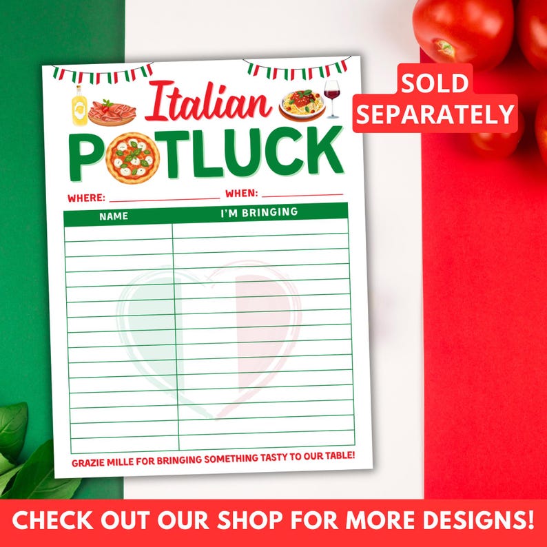 Charcuterie Potluck Sign up Sheet Planner Party Charcuterie Dinner Food ...