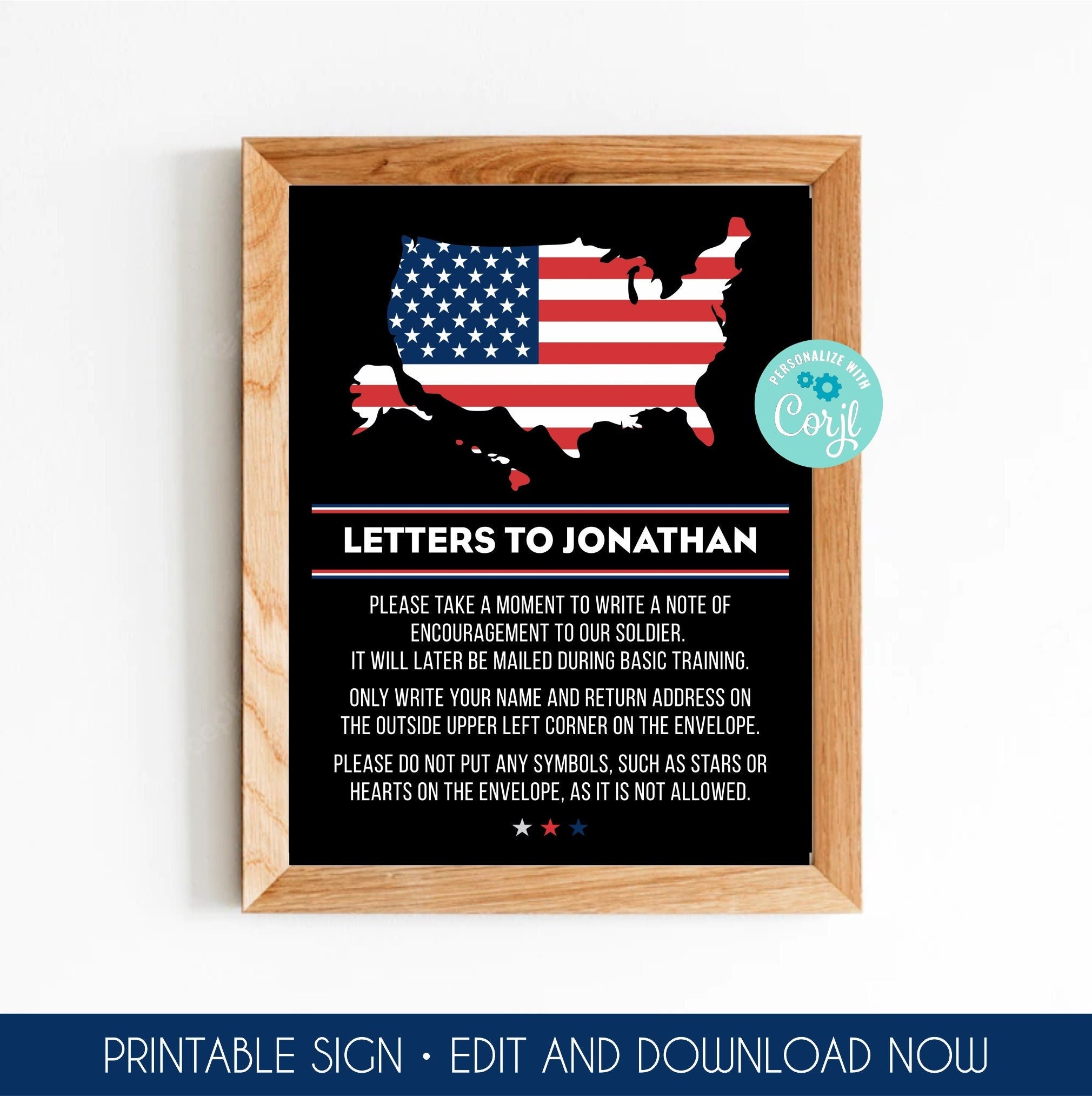 Letters to Our Soldier Sign Printable Basic Training Farewell Party ...