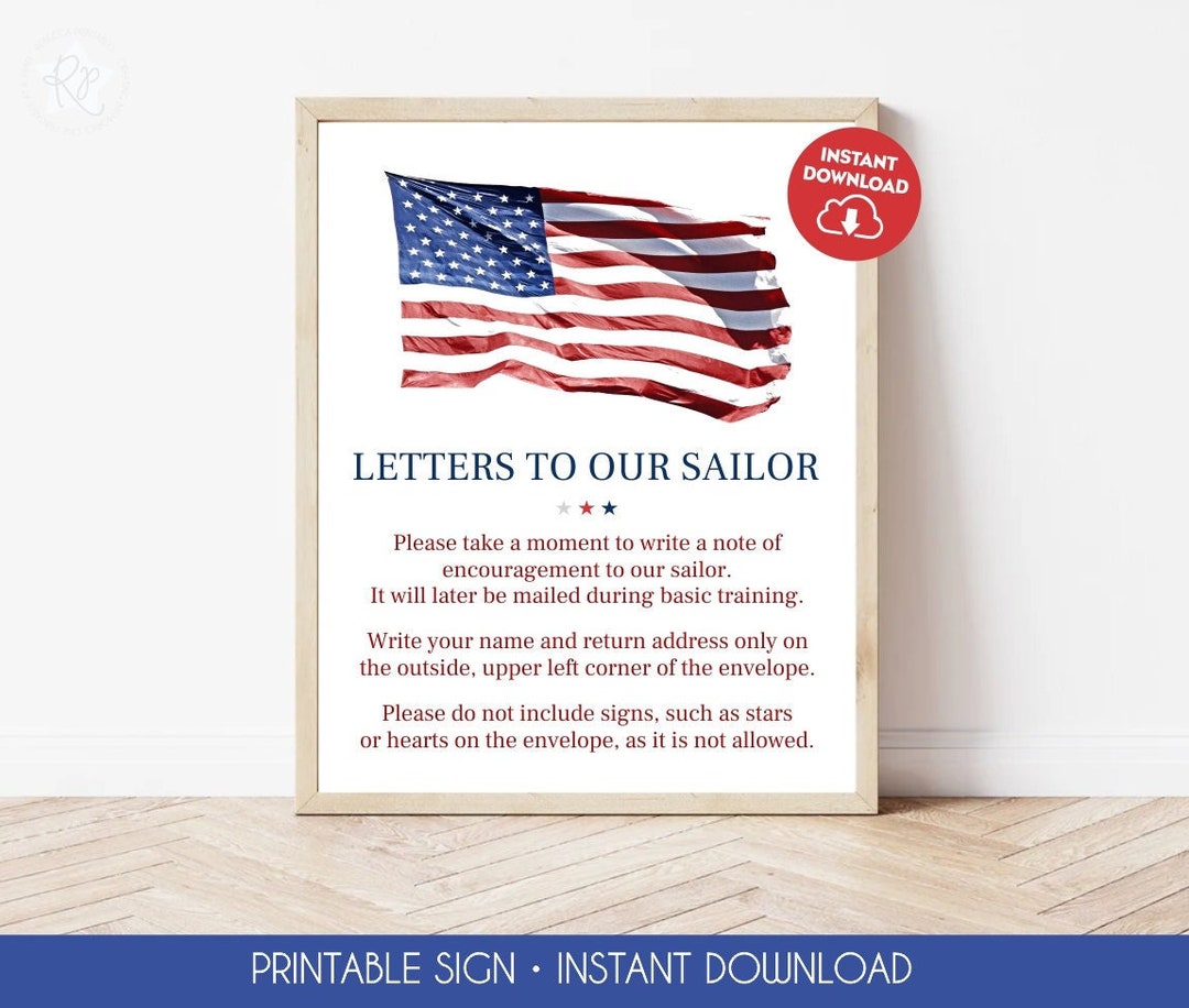 Letters to Our Sailor Sign Letter to Our Soldier Military Party Sign ...
