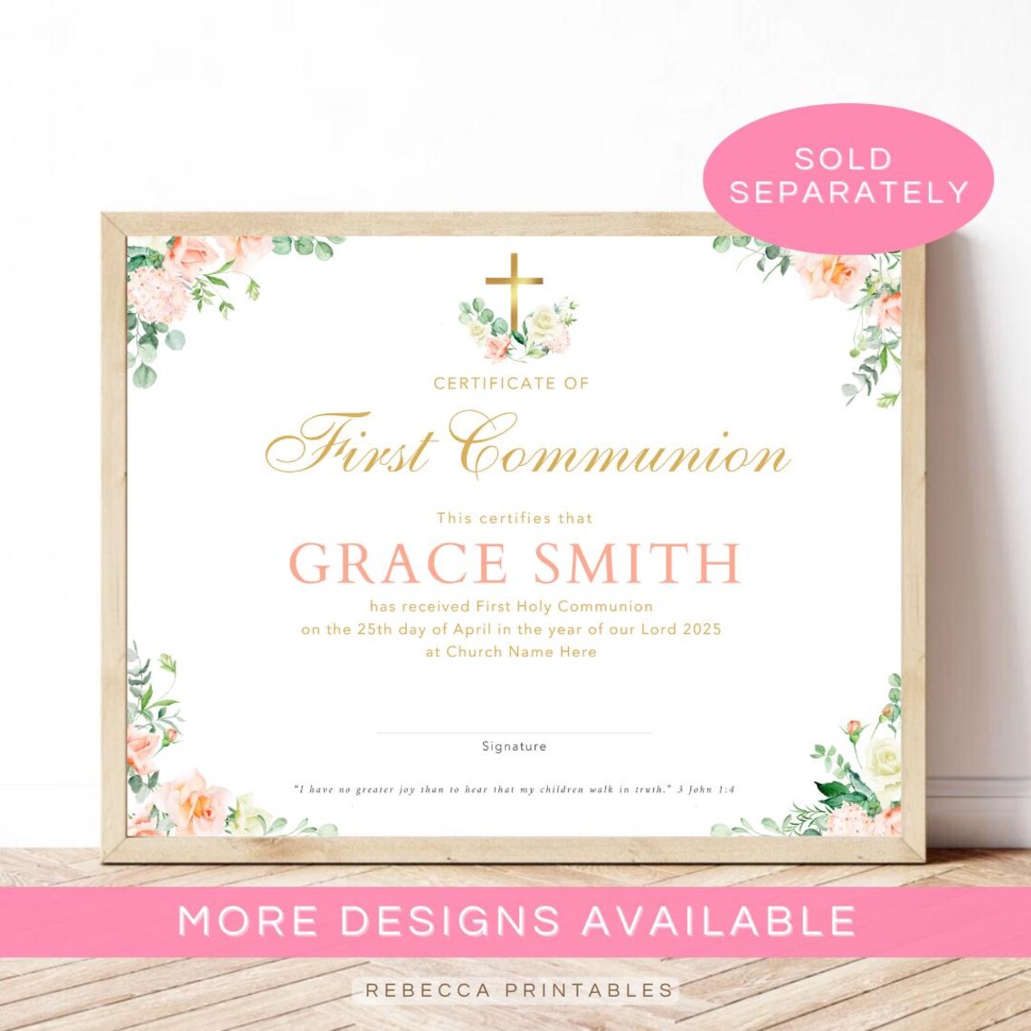 Editable Certificate of Reconciliation Template Editable Catholic ...