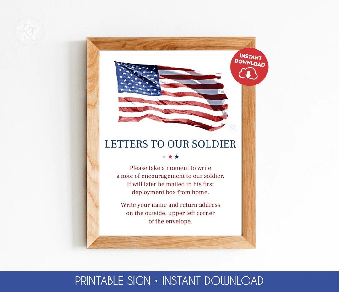 Letters to Our Soldier Sign for Deployment Box Military Party Sign ...