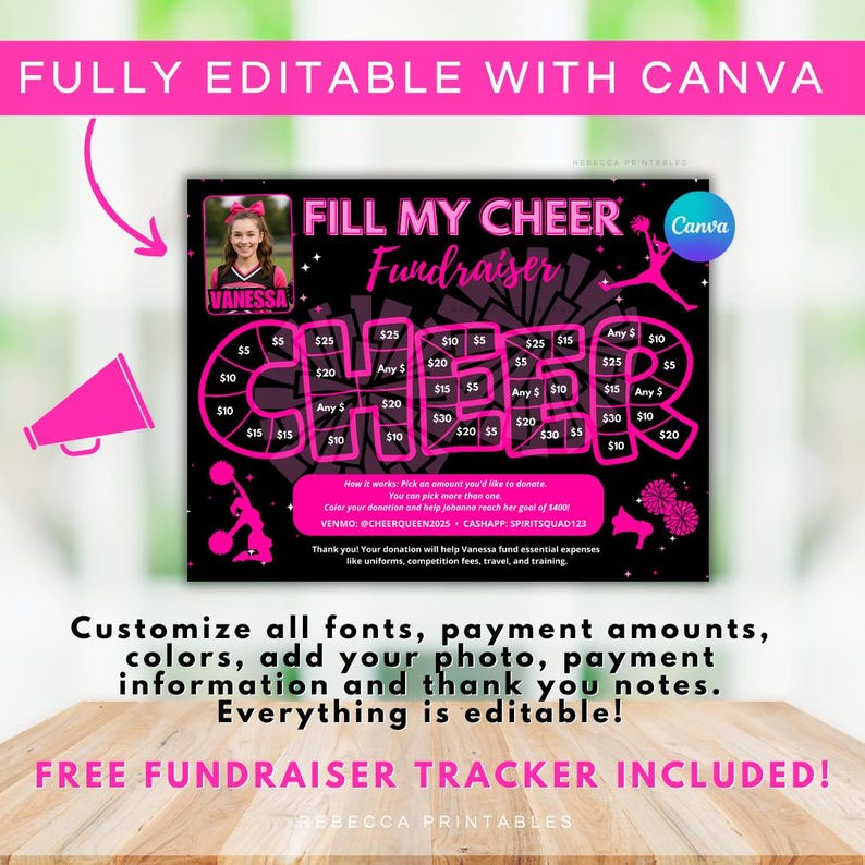 Editable Cheer Fundraiser Template Fill My Cheer Fundraiser Form ...