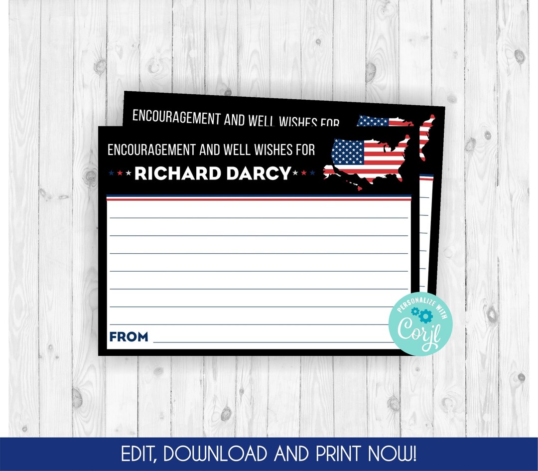Well Wishes Card Military Encouragement and Patriotic Card Boot Camp ...
