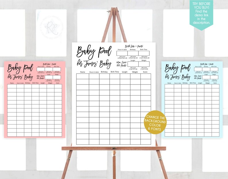 Baby Pool Game Baby Shower Printable Editable Baby Shower Activity Baby ...
