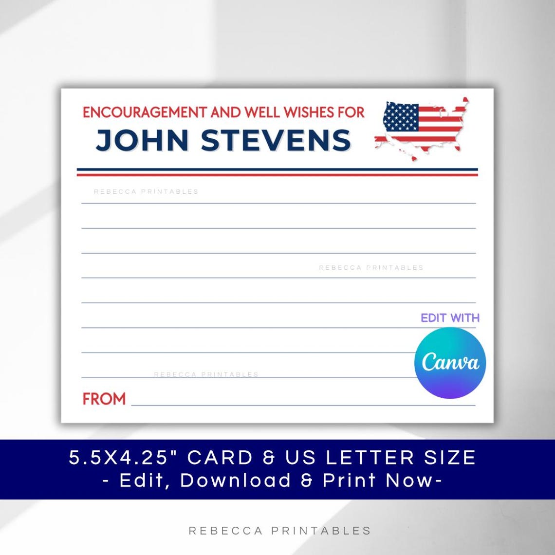 Well Wishes for Our Soldier Card Encouragement and Patriotic Card Boot ...