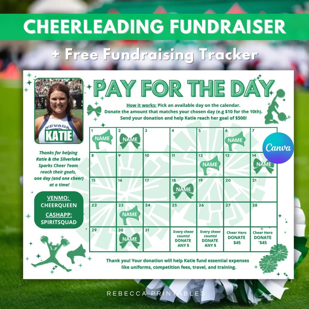 Cheer Fundraiser Template Editable Fill My Cheer Fundraiser ...