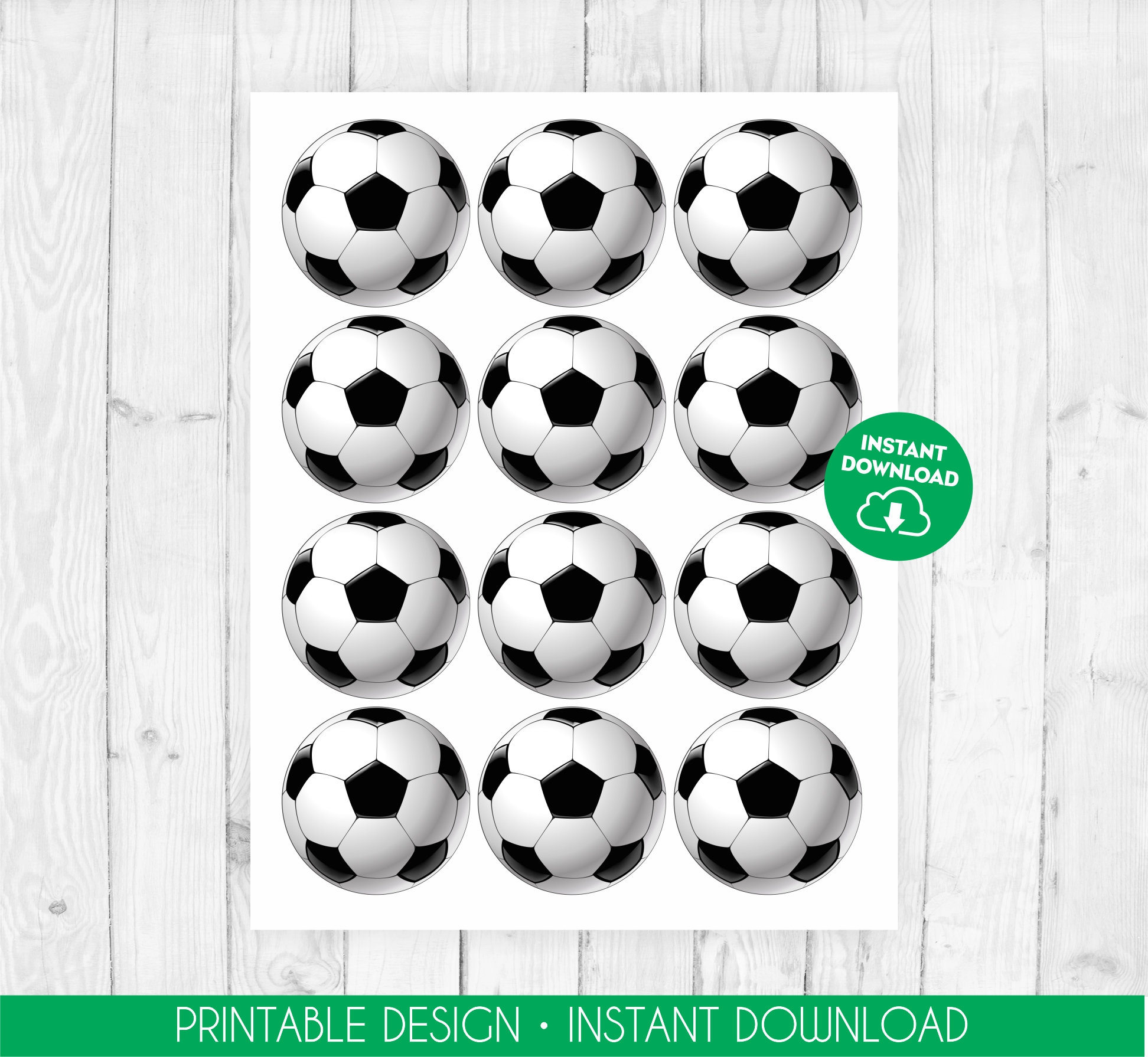 Soccer Cupcake Toppers Printable Soccer Birthday Toppers English ...