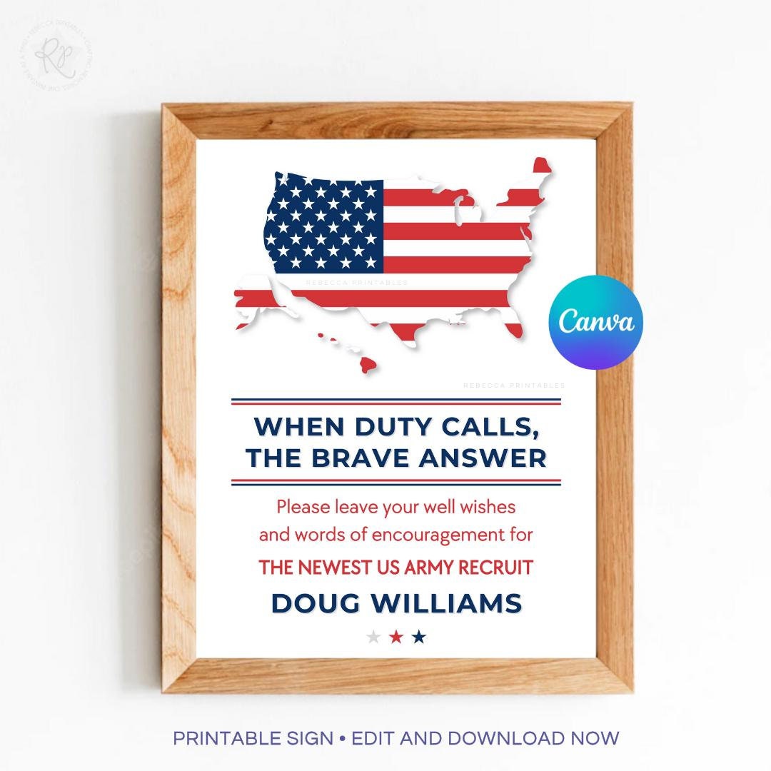 Military Party Sign Printable Deployment Party Sign Army Going Away ...